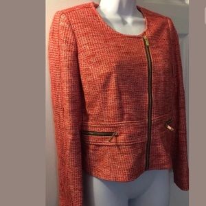 Etcetera | Jackets & Coats | New Etcetera Tweed Moto Jacket Coral ...